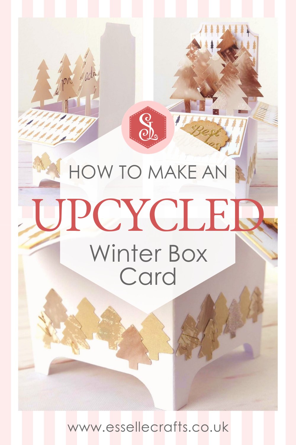 Upcycled Greeting Cards: Winter Tree Box Card – Esselle Crafts